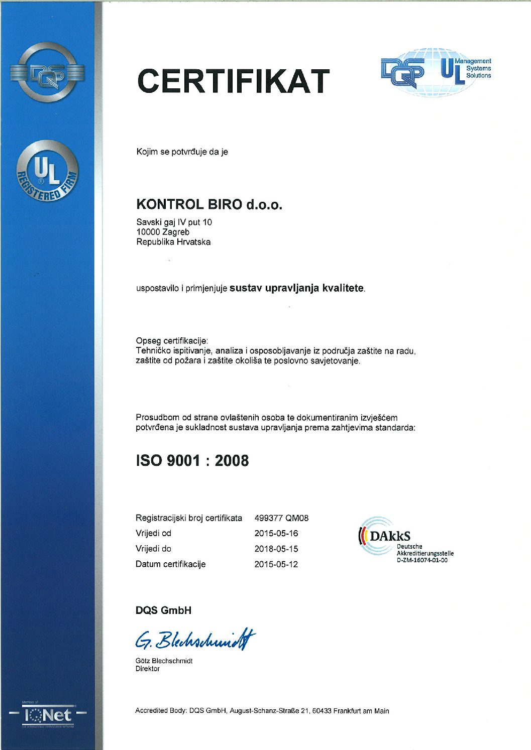 ISO 9001 – Kontrol biro